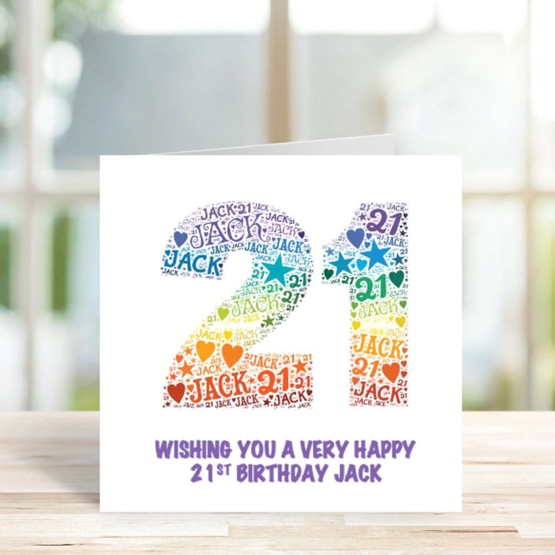 Personalised 21st Birthday Card, Rainbow Card, Rainbow 21st Card - Etsy