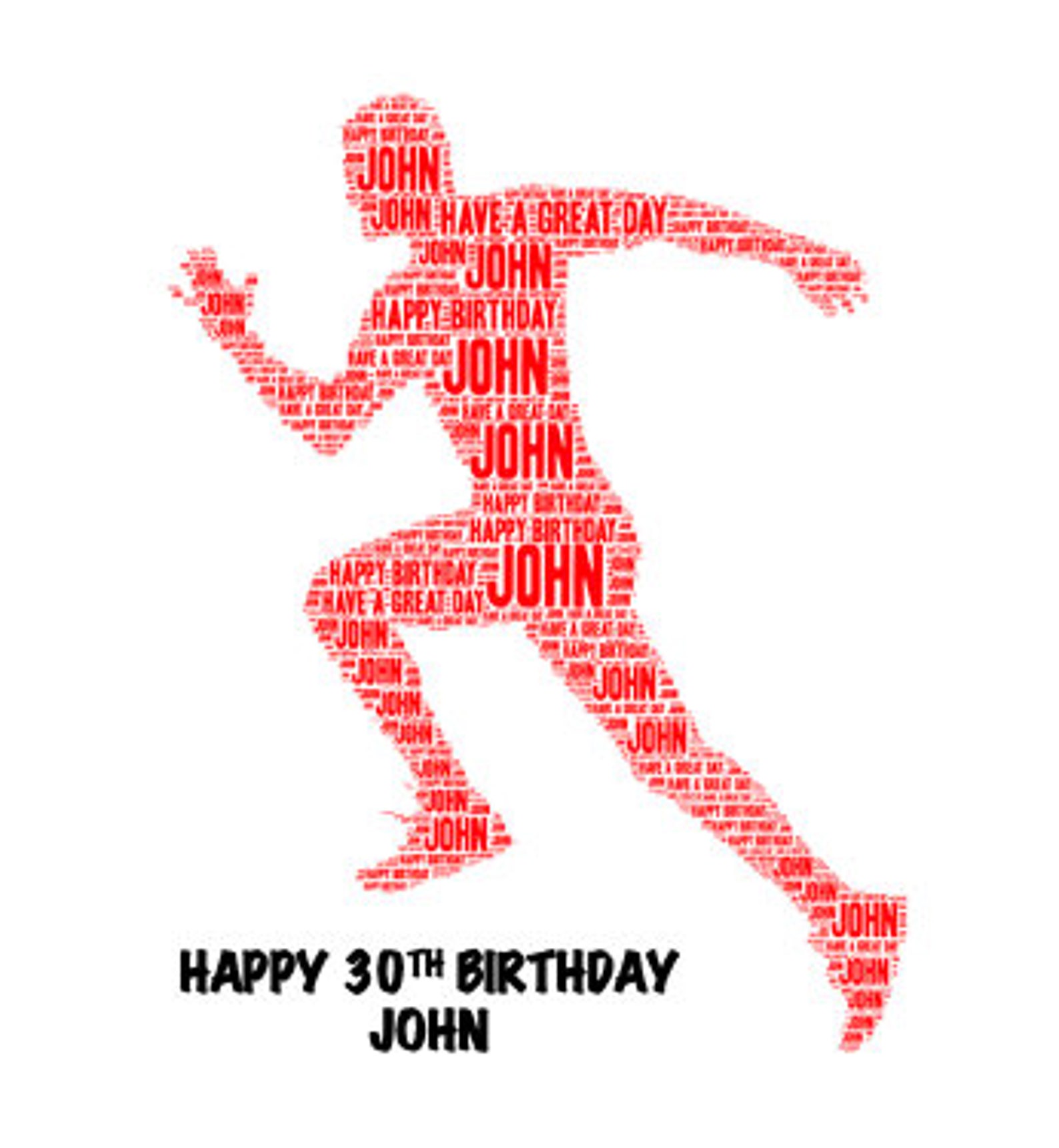 Personalised Male Runner Card, Personalised Birthday Card, Personalised ...