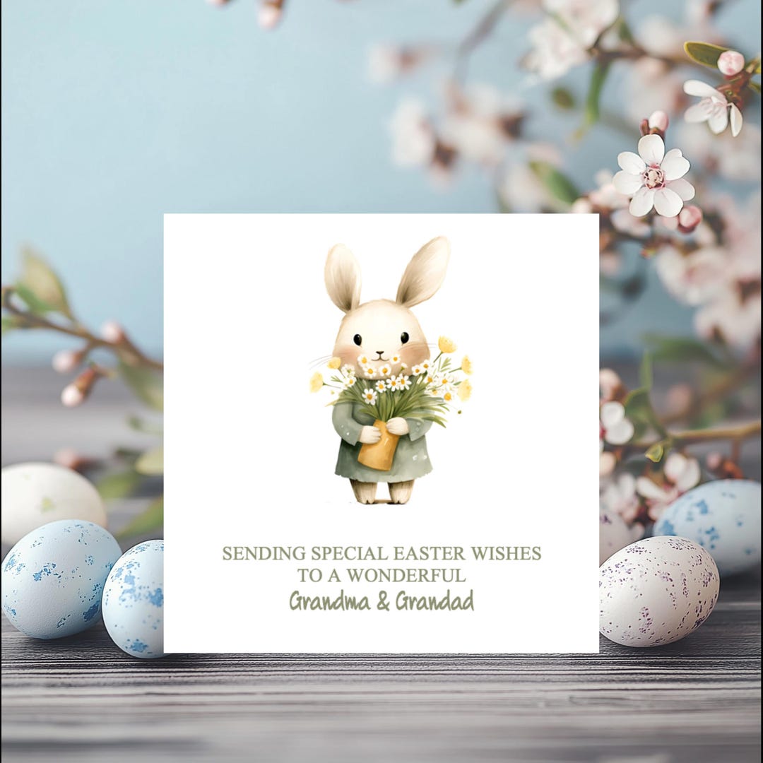 Personalised Easter Bunny, Easter Card, Mum & Dad Easter Card, Parents ...