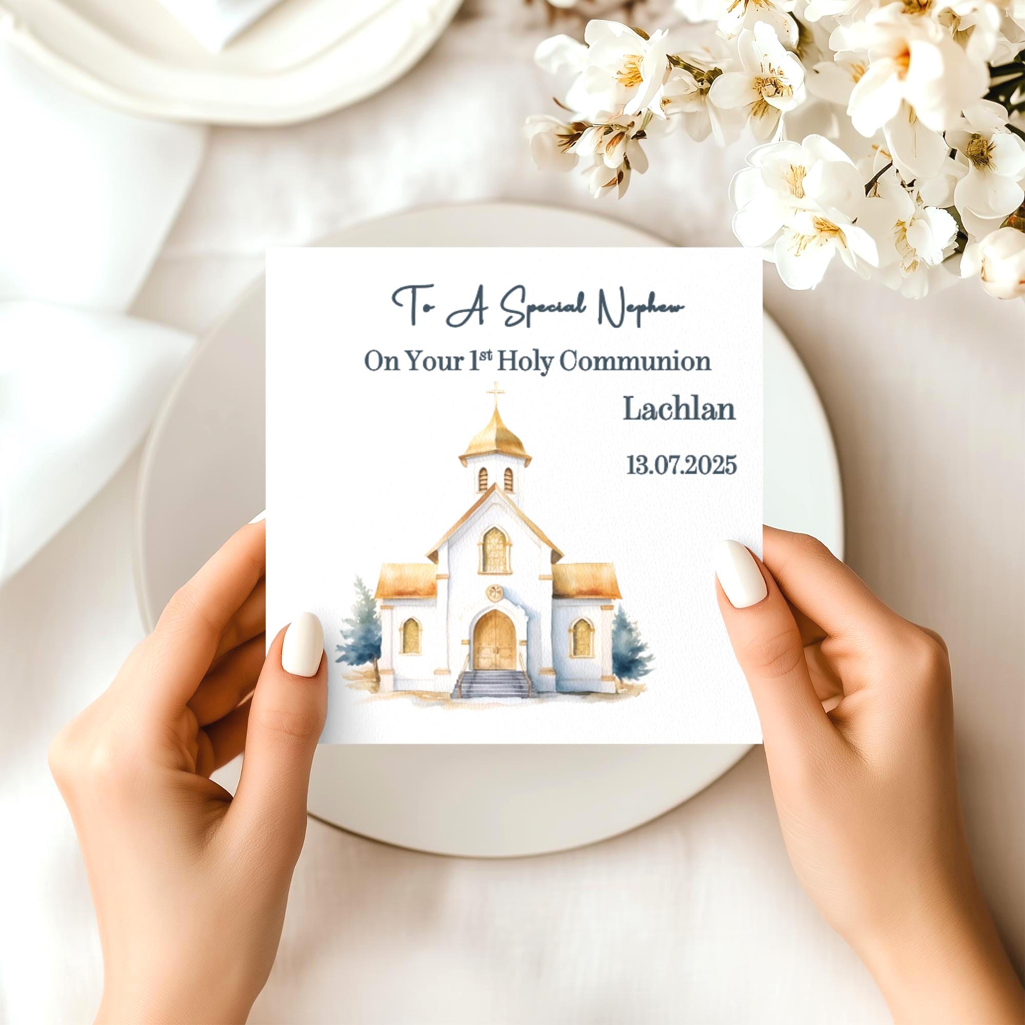 Personalised First Holy Communion Card, Church Holy Communion Card for ...