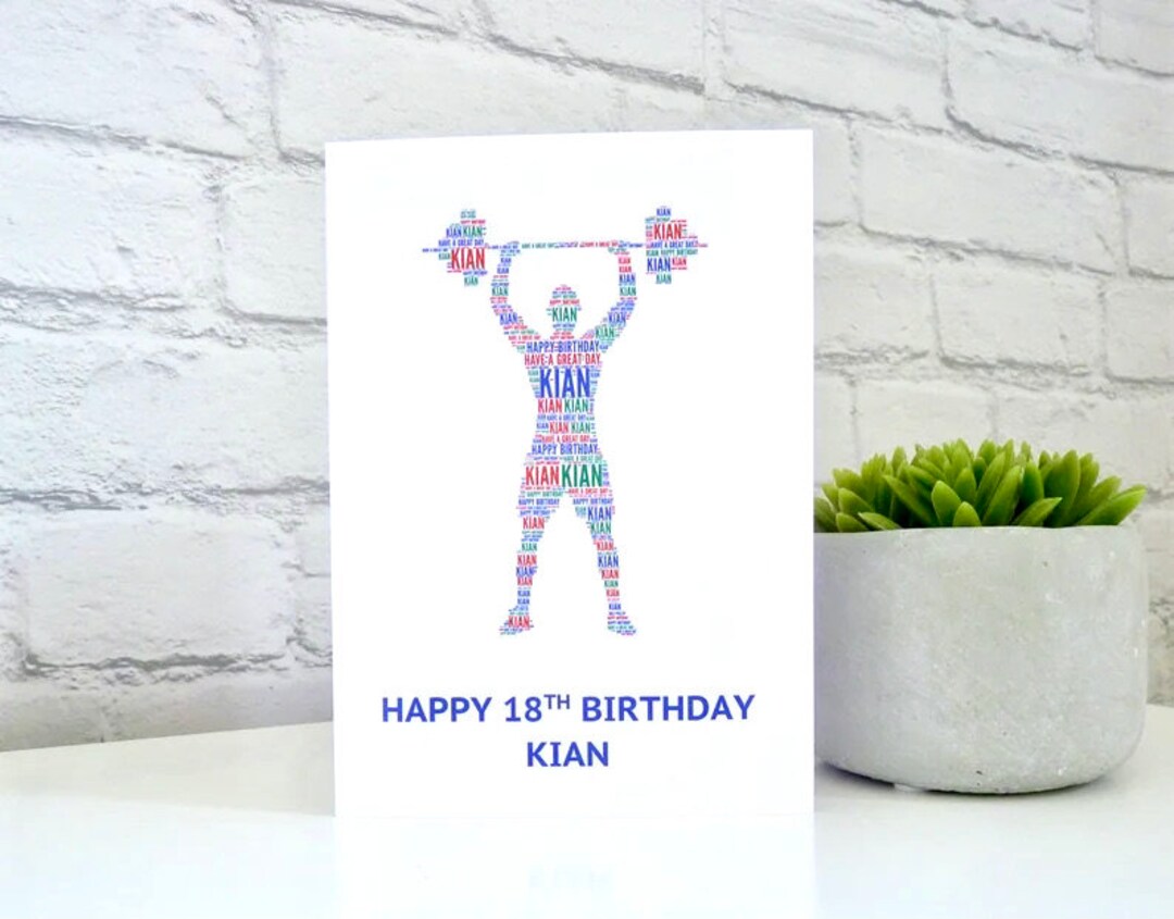 Personalised Mens Barbell Fitness Birthday Card Fitness - Etsy UK
