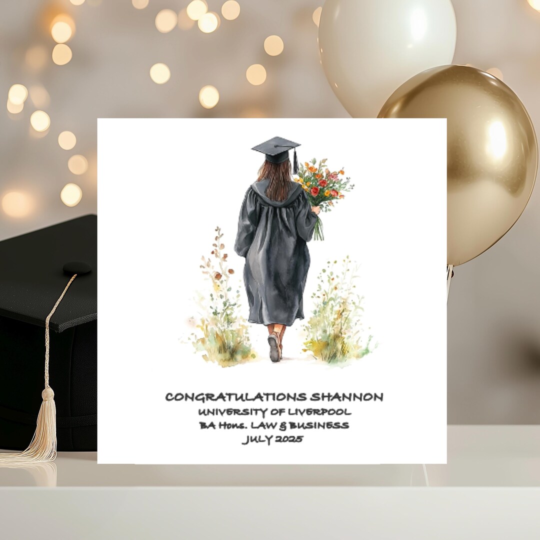 Personalised Female Graduation Card, Personalised Girl Graduation Card ...