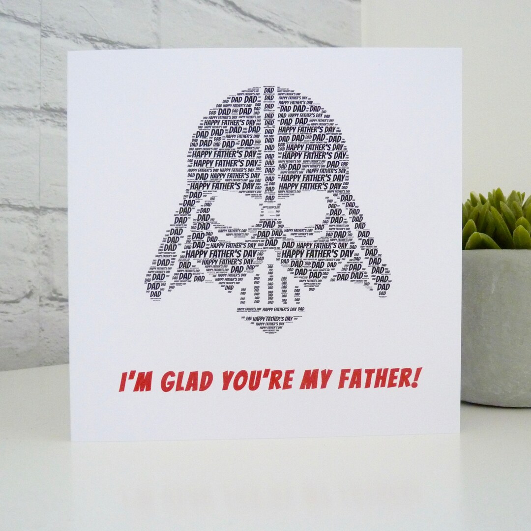Personalised Darth Vadar Father's Day Card, Personalised Star Wars Card ...