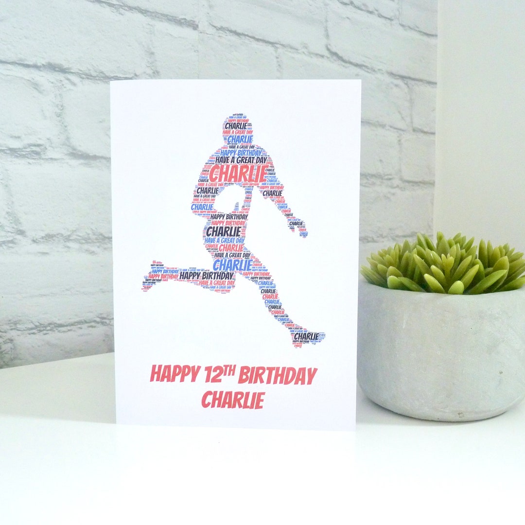 Personalised Rugby Player Birthday Card, Male Rugby Player Card ...