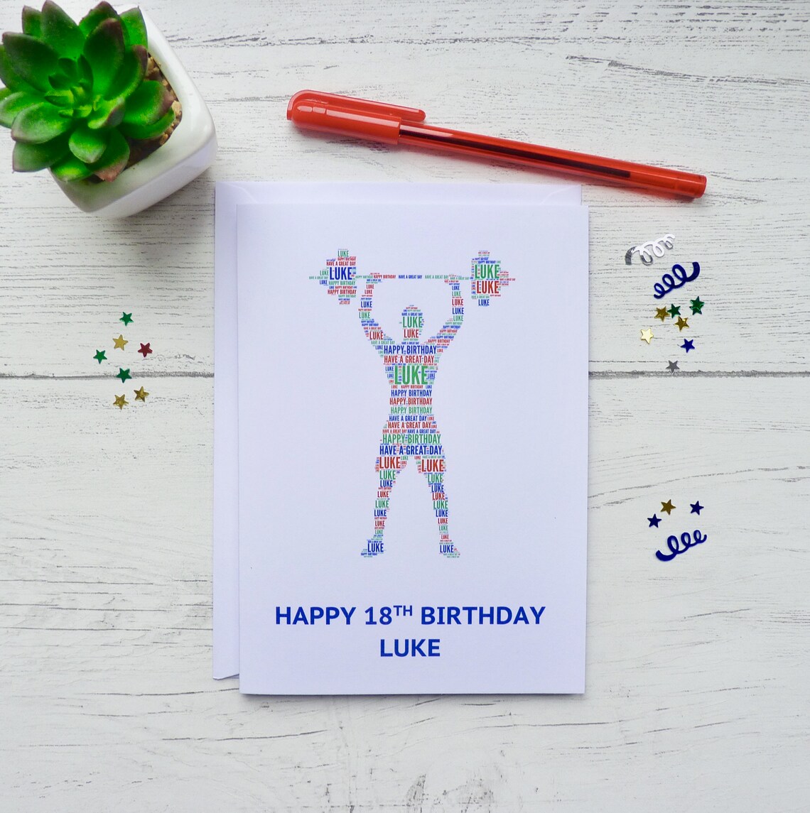 Personalised Mens Barbell Fitness Birthday Card Fitness | Etsy