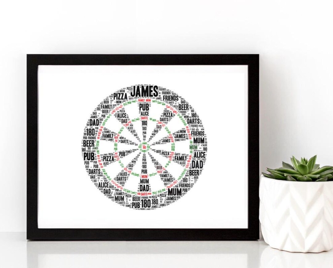 Personalised Darts Print, Dartboard Print, Darts Gift for Dad, Brother ...