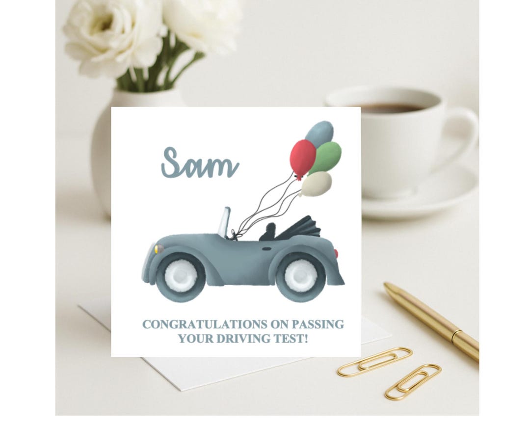 Personalised Driving Test Congrats Card, Congratulations on Passing ...