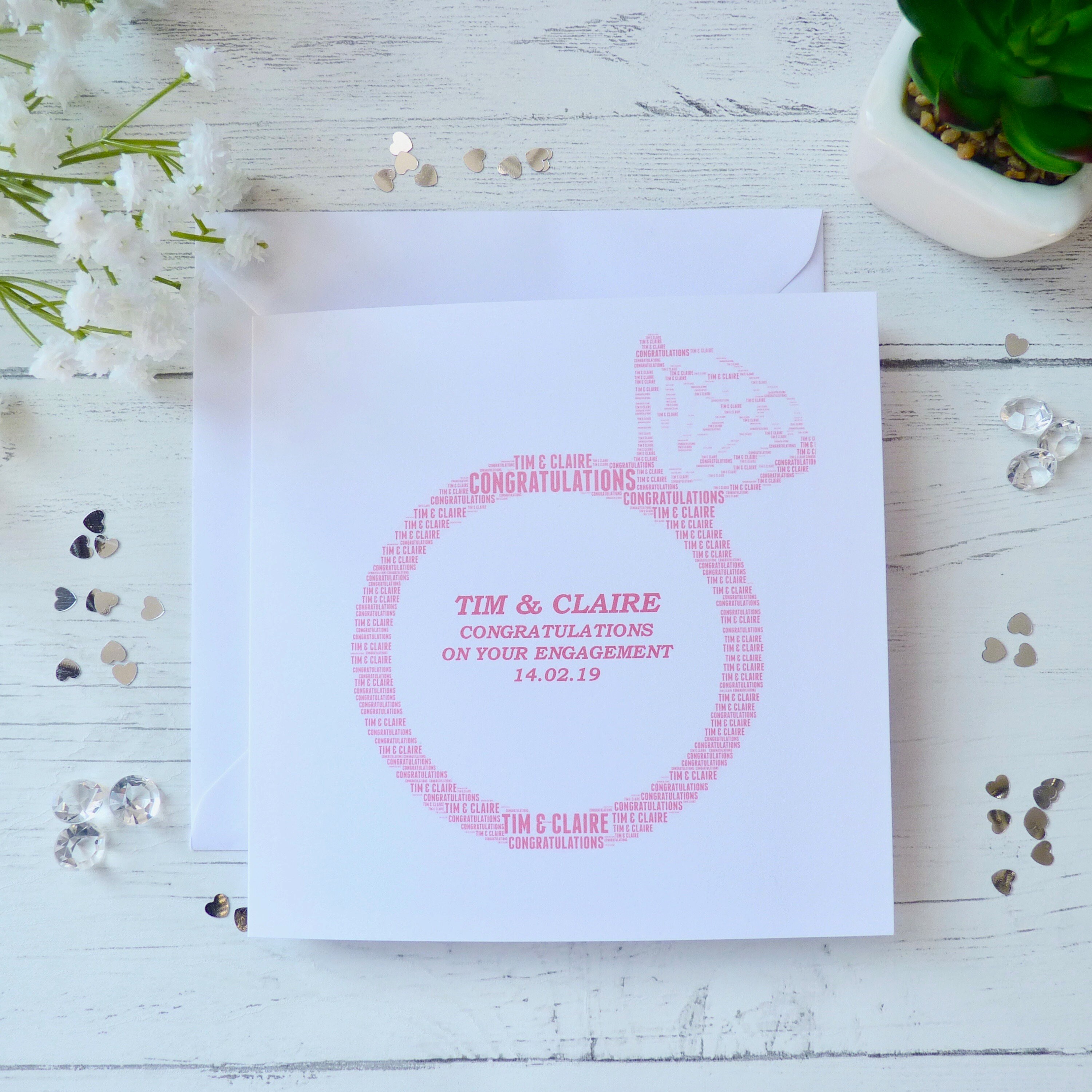 Personalised Engagement Card Engagement Ring Card | Etsy