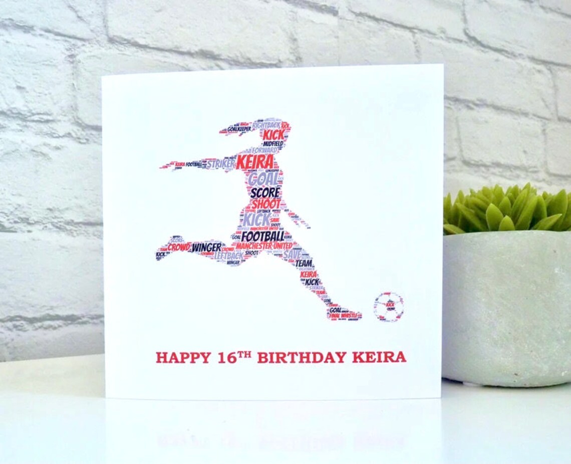 Personalised Girl Footballer Card Personalised Girl Soccer - Etsy UK