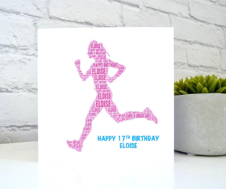 Personalised Female Runner Card Personalised Birthday Card - Etsy