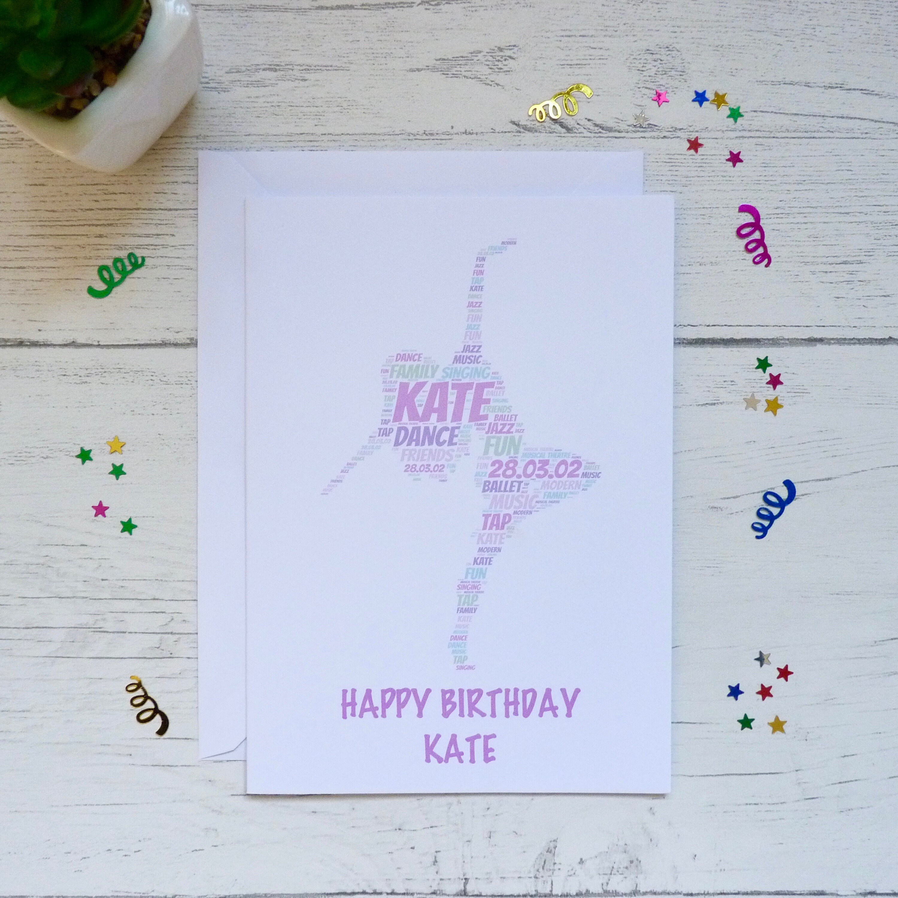 Personalised Dancer Birthday Card Personalised Dancer Card | Etsy UK