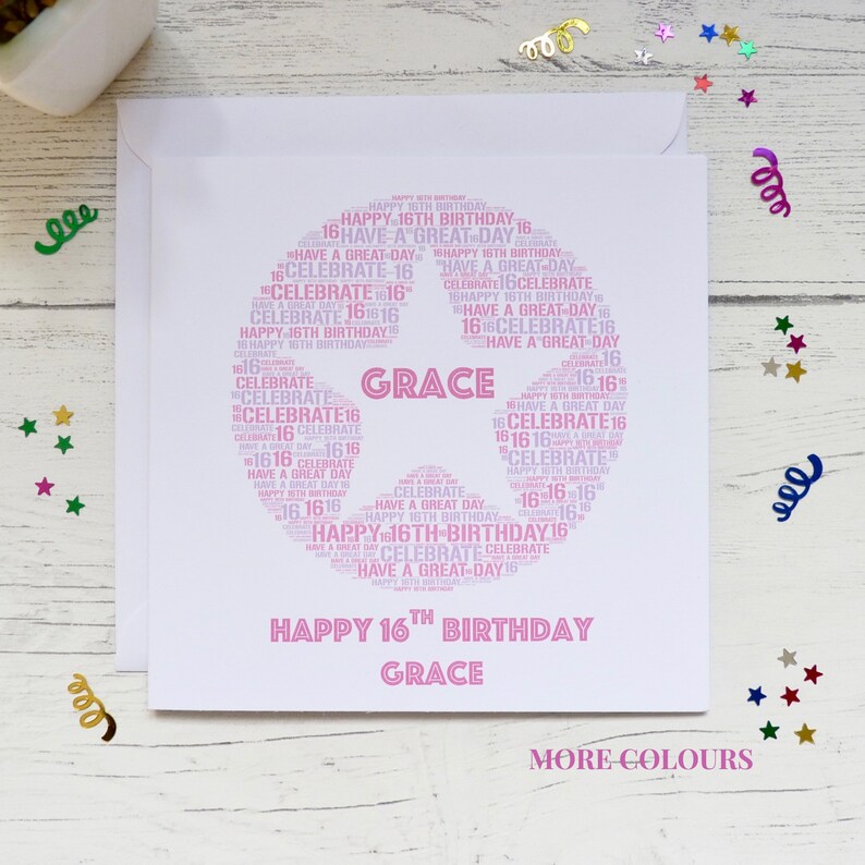 Personalised 16th Birthday Card girls Personalised Card - Etsy