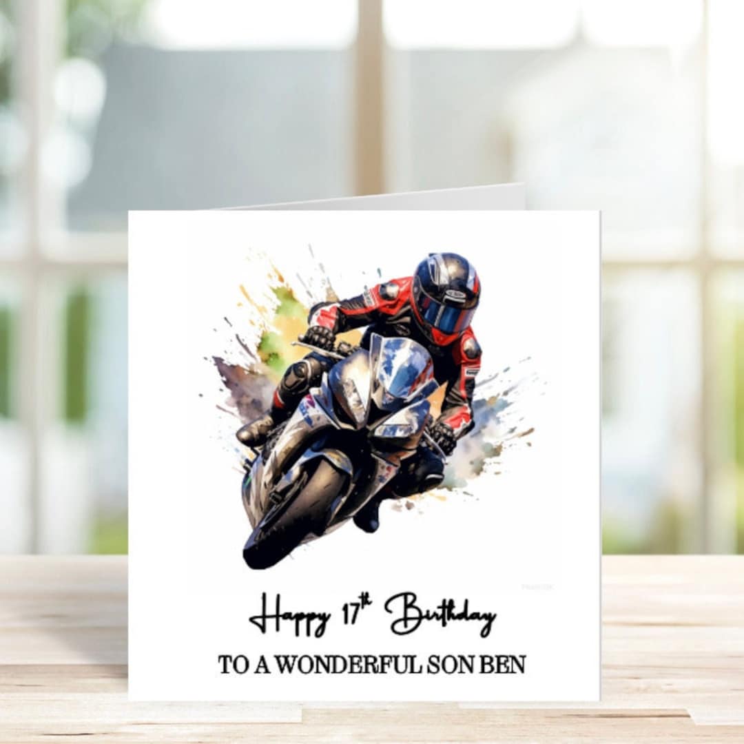 Personalised Motorbike Birthday Card , Superbike Card, Motorbike Card ...