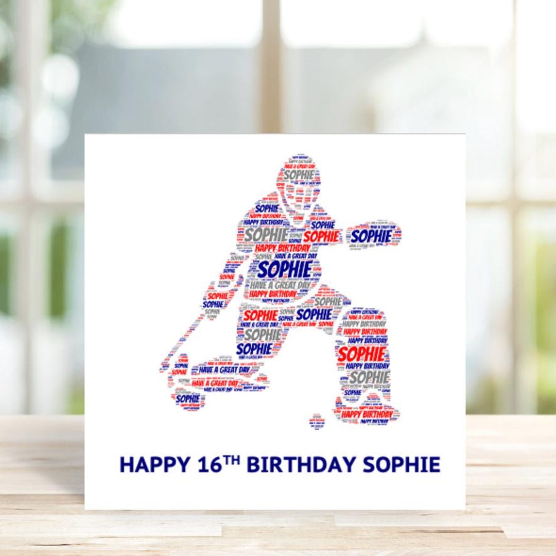 Personalised Hockey Goalkeeper Birthday Card, Field Hockey Card ...