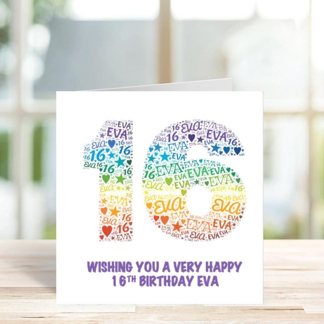Personalised 16th Birthday Card, Rainbow Card, Rainbow 16th Card - Etsy