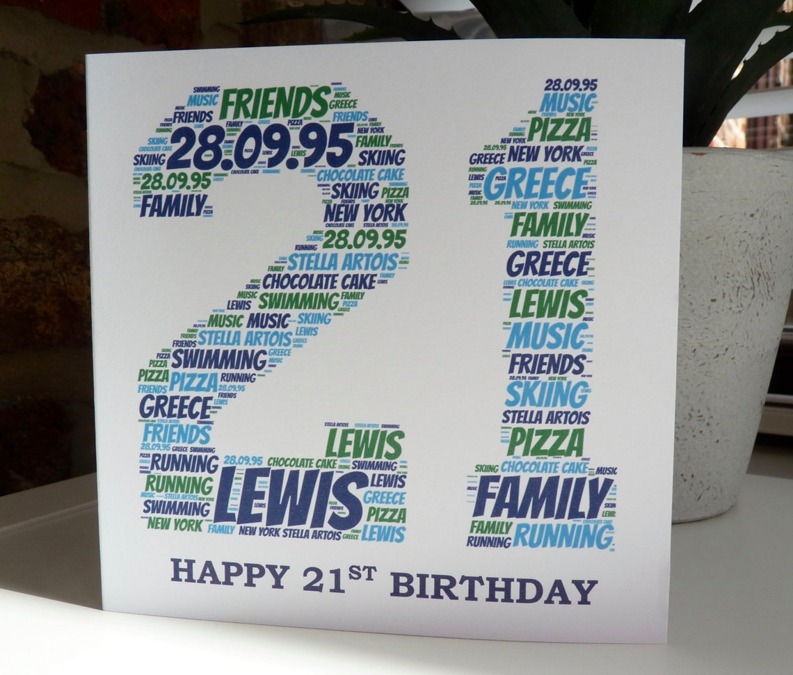 Personalised 21st Birthday Card 21st Card Special Card - Etsy UK
