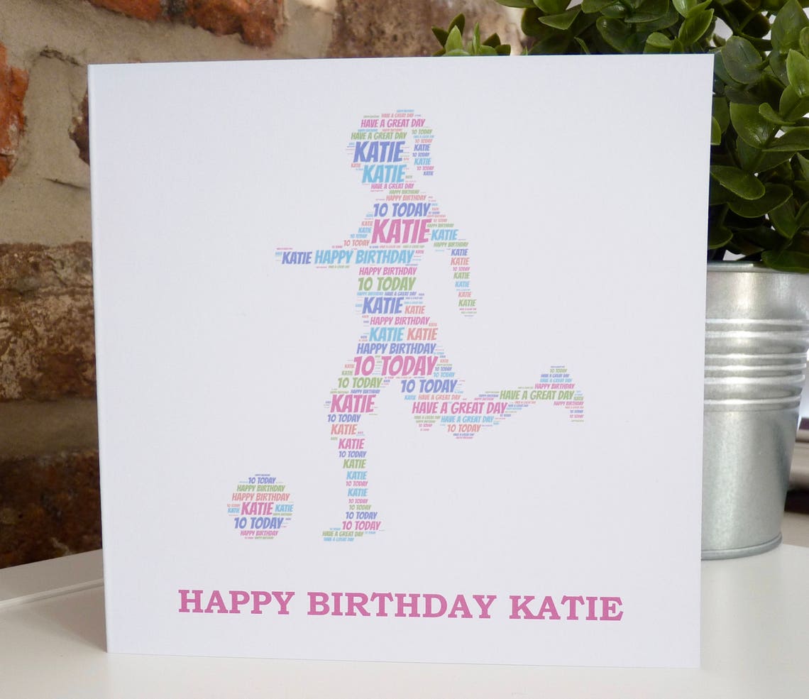 Personalised Girl Footballer Card Personalised Girl Soccer - Etsy UK