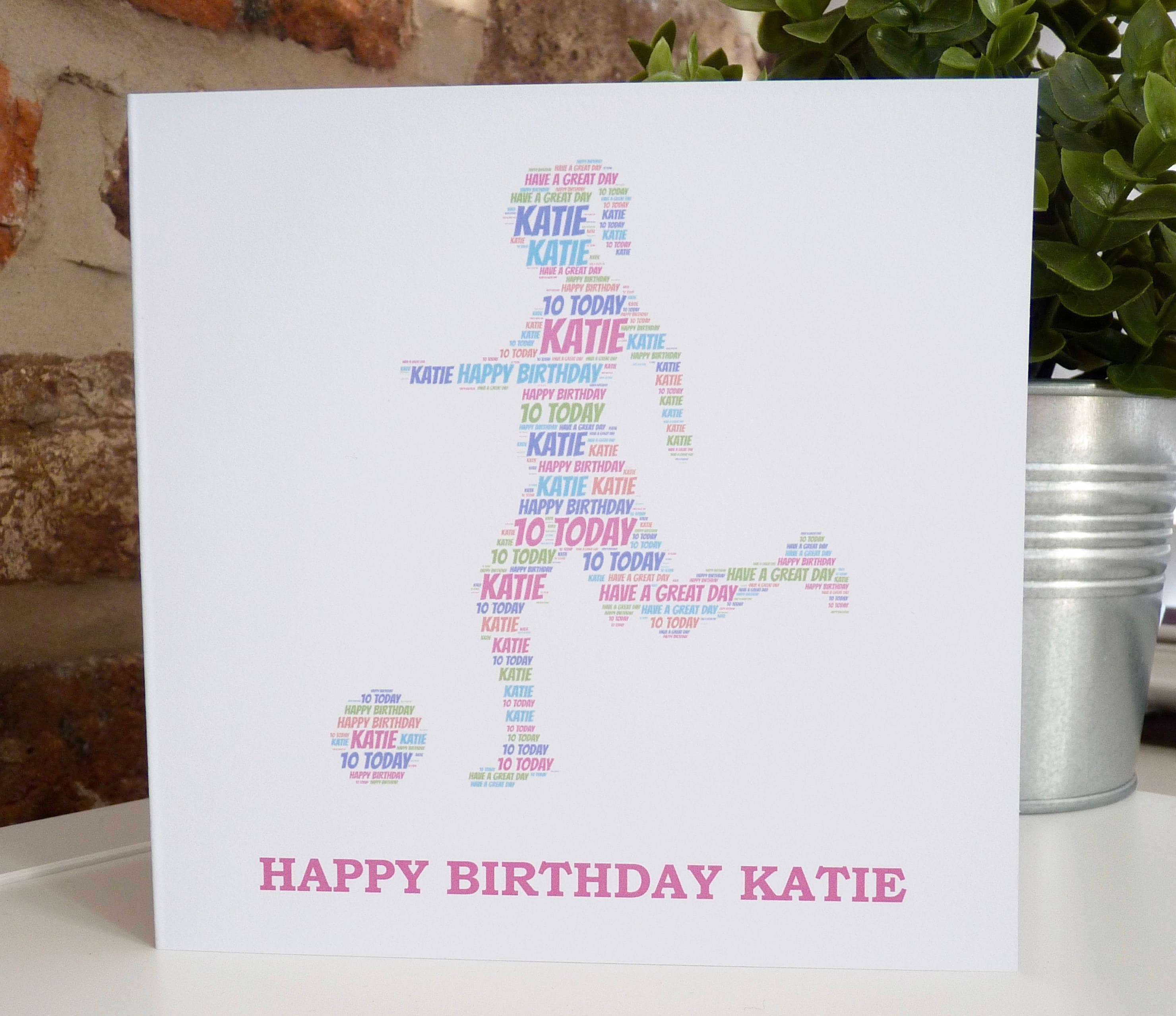 Personalised Girl Footballer Card Personalised Girl Soccer - Etsy UK