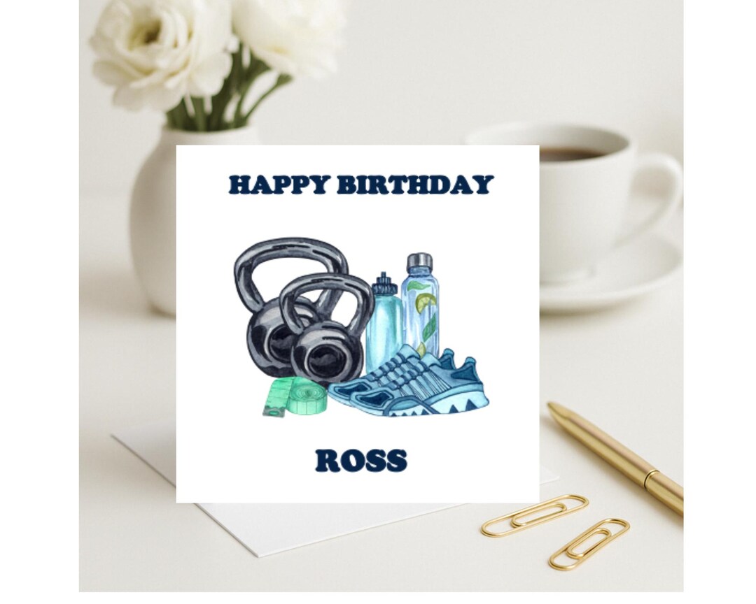 Personalised Fitness Birthday Card, Fitness Card, Gym Birthday Card ...