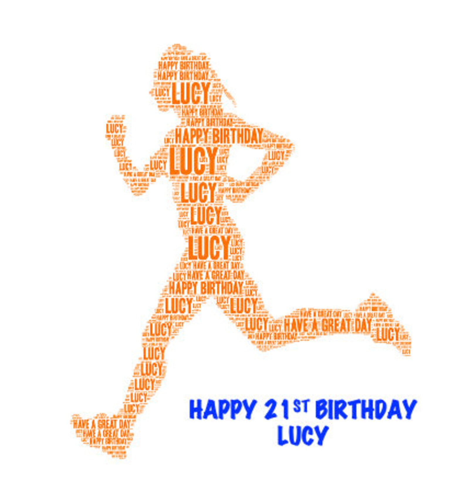 Personalised Female Runner Card, Personalised Birthday Card ...