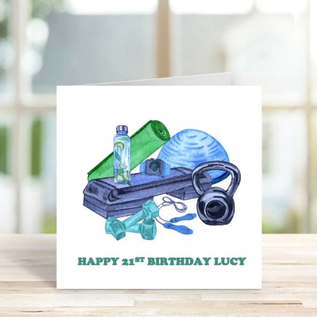Personalised Fitness Birthday Card, Fitness Card, Gym Birthday Card ...