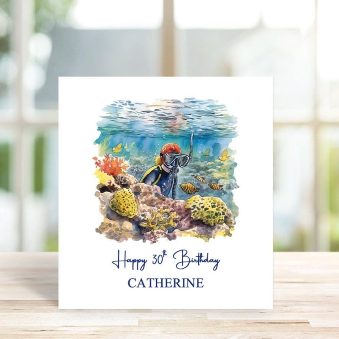 Personalised Scuba Diving Birthday Card, Personalised Diving Birthday ...