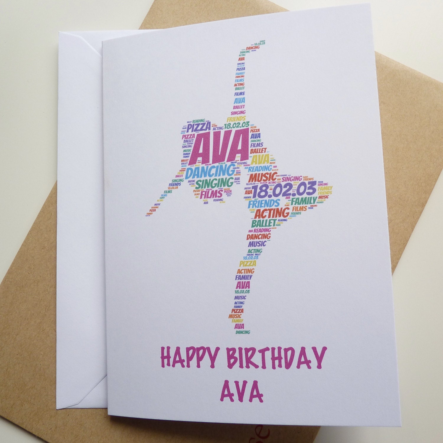 Personalised Dancer Birthday Card Personalised Dancer Card | Etsy UK