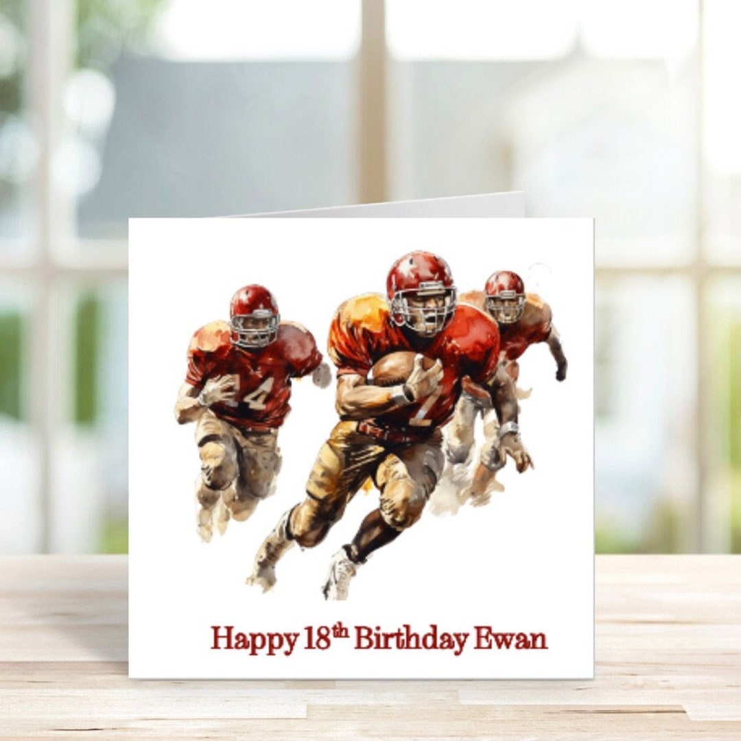Personalised American Football Birthday Card for Son, Daughter ...