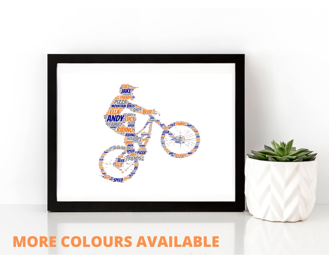 Personalised Mountain Biker Print, Personalised Mountain Biking Print ...