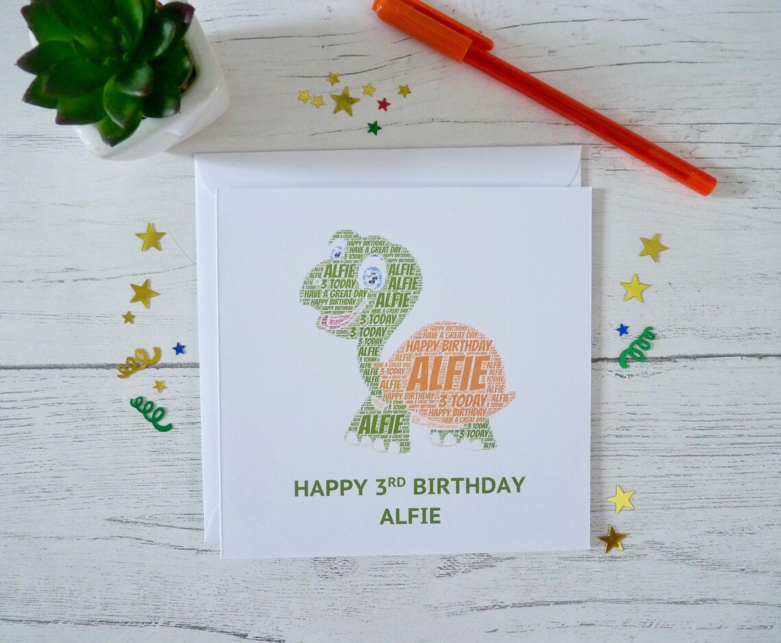 Personalised Tortoise Birthday Card Personalised Child's - Etsy UK
