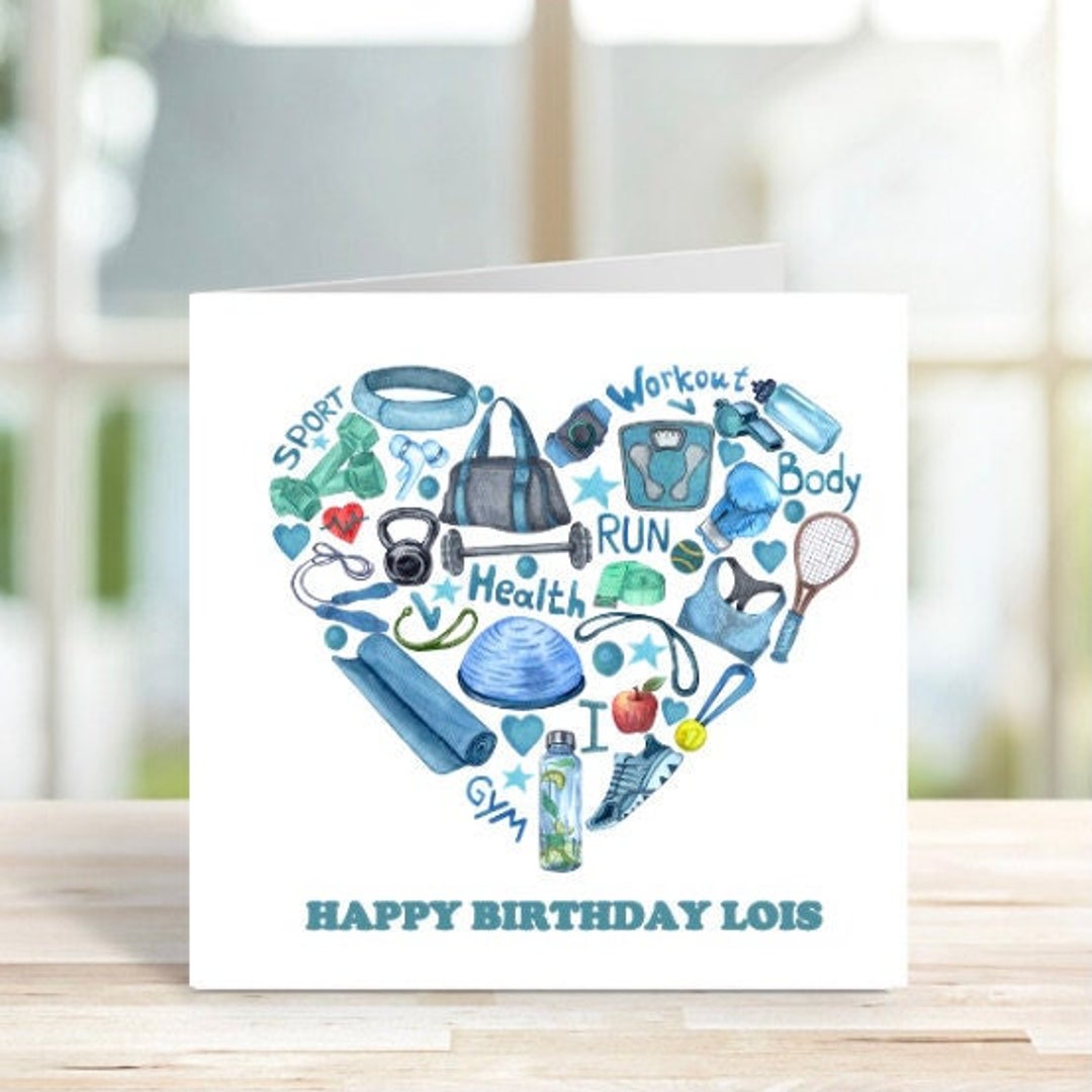 Personalised Fitness Birthday Card Fitness Card Gym Birthday - Etsy