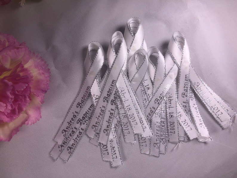 25 50 75 100 200.personalized White Ribbon Silver and - Etsy
