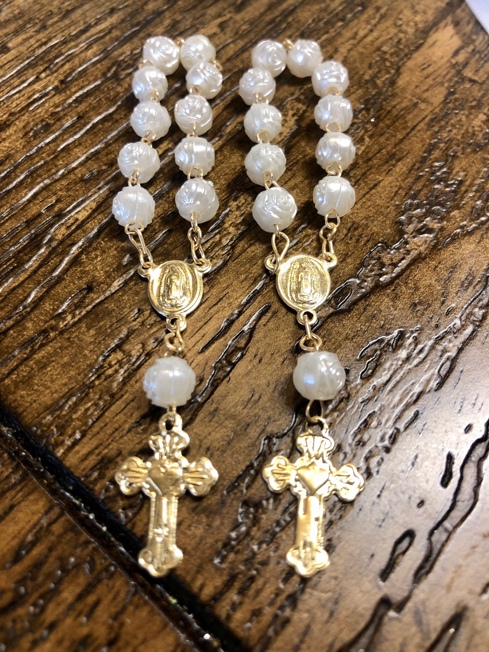 25 Mini Rosaries for Baptism Favors/recuerdos De Bautizo/minirosaries ...