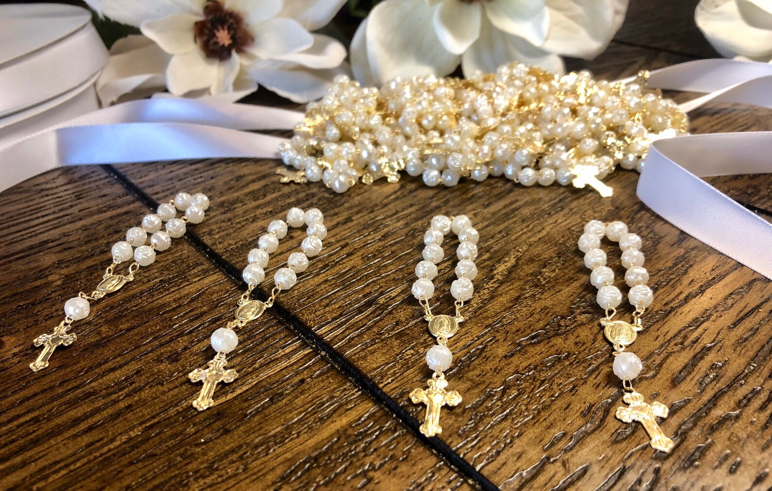 25 Mini Rosaries for Baptism Favors/recuerdos De Bautizo/minirosaries ...