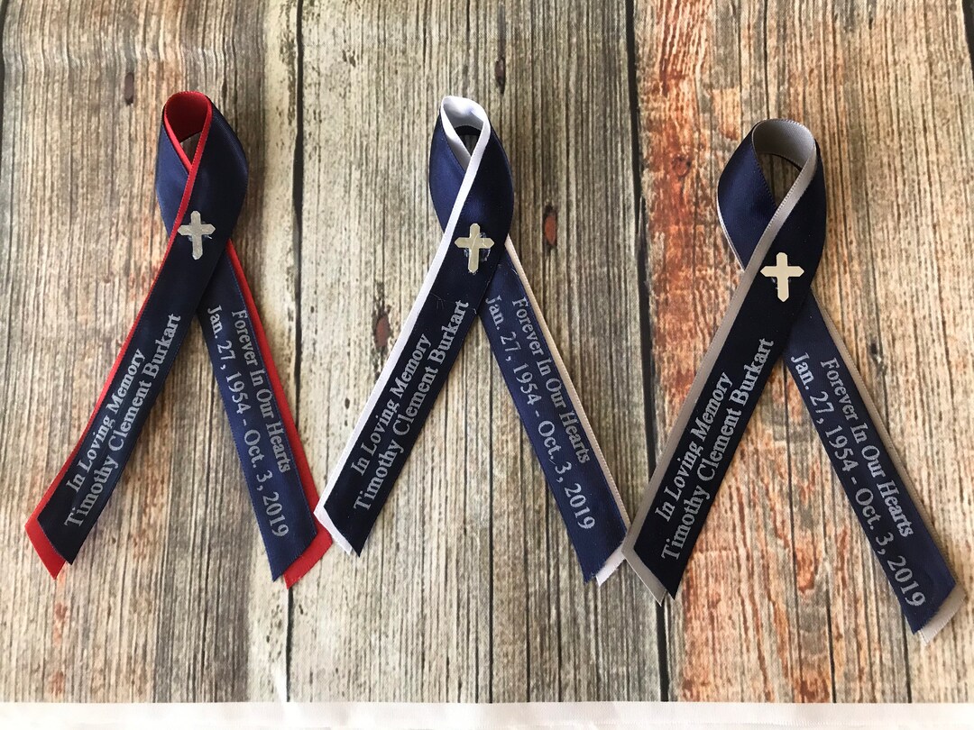 25 Funeral Ribbons 5/8 Wide Also for All Occasions, Assembled With a ...