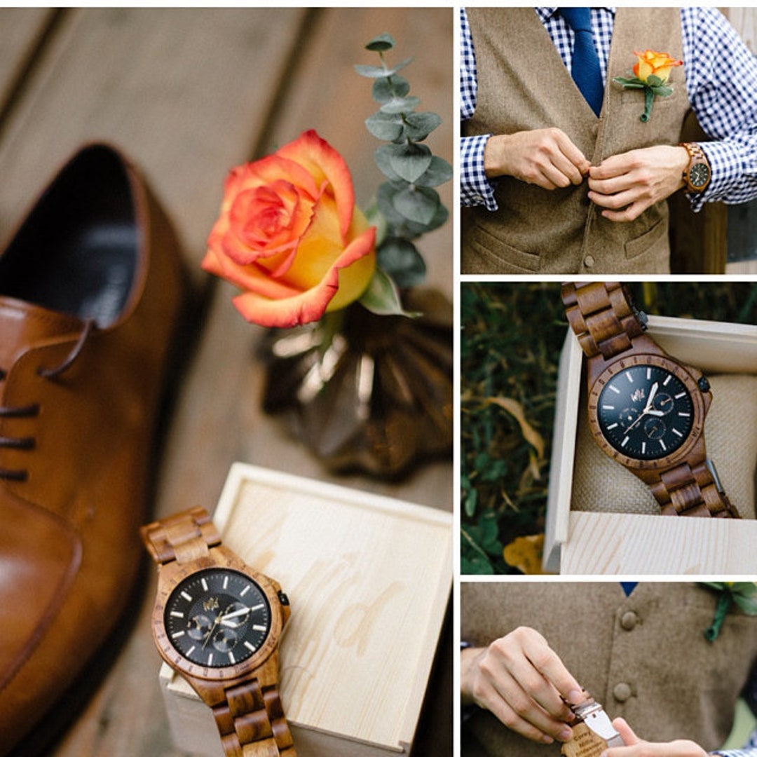 Set of Groomsmen Wood Watches, Personalized Watches, Grooms Watches ...