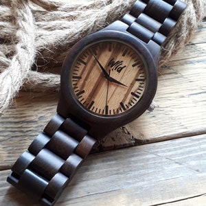 Engraved Handwriting Wooden Watch, Wood Watch, Personalized Watch, Mens ...