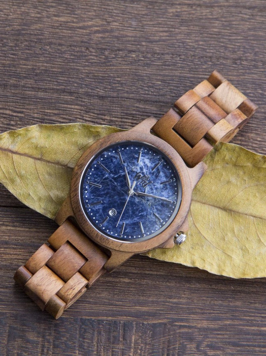 Blue Marble Face Watch, Engraved Watch, Watch for Mens, Marble Face ...