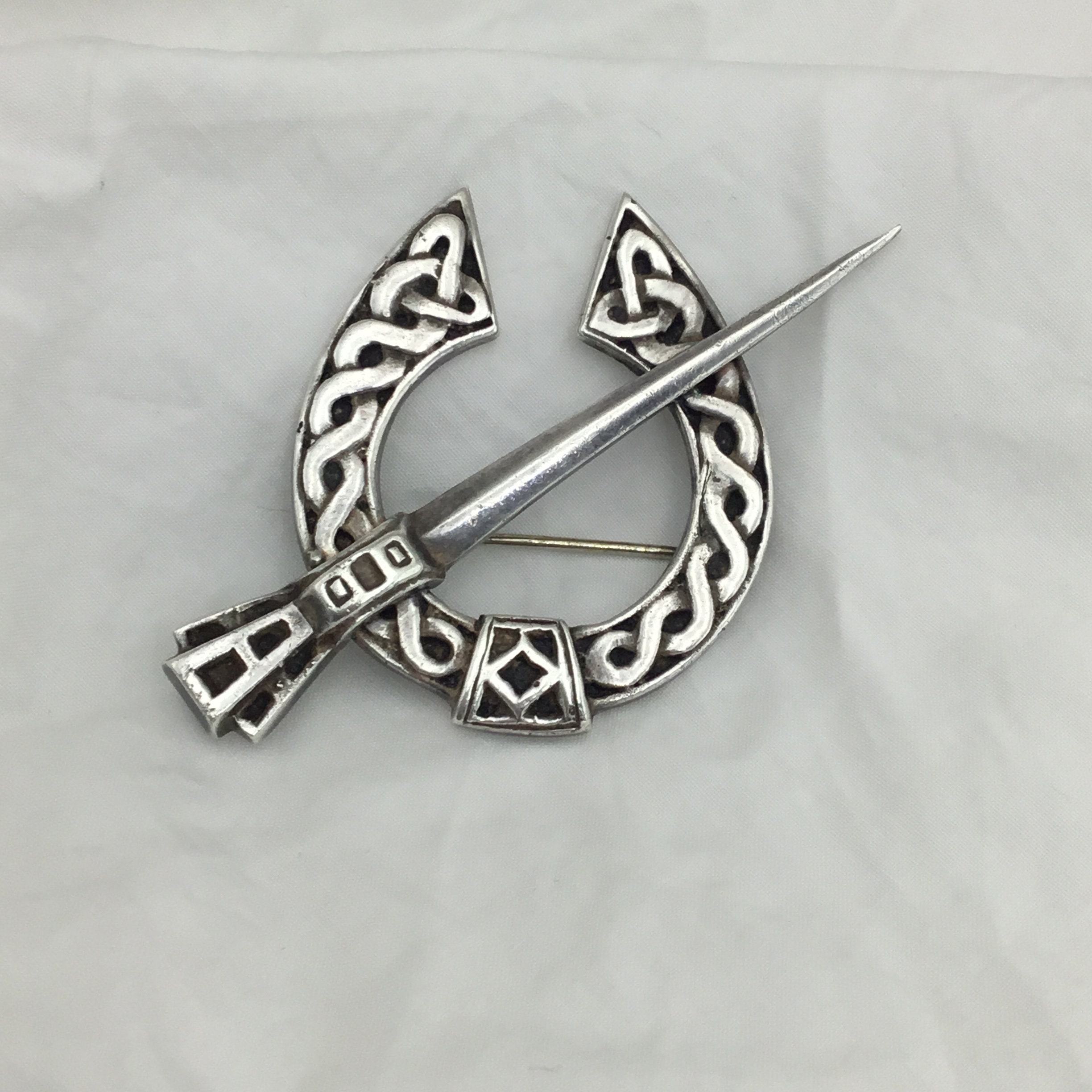 Vintage Silver Celtic Large Penannular Brooch Signed Bernard Instone ...