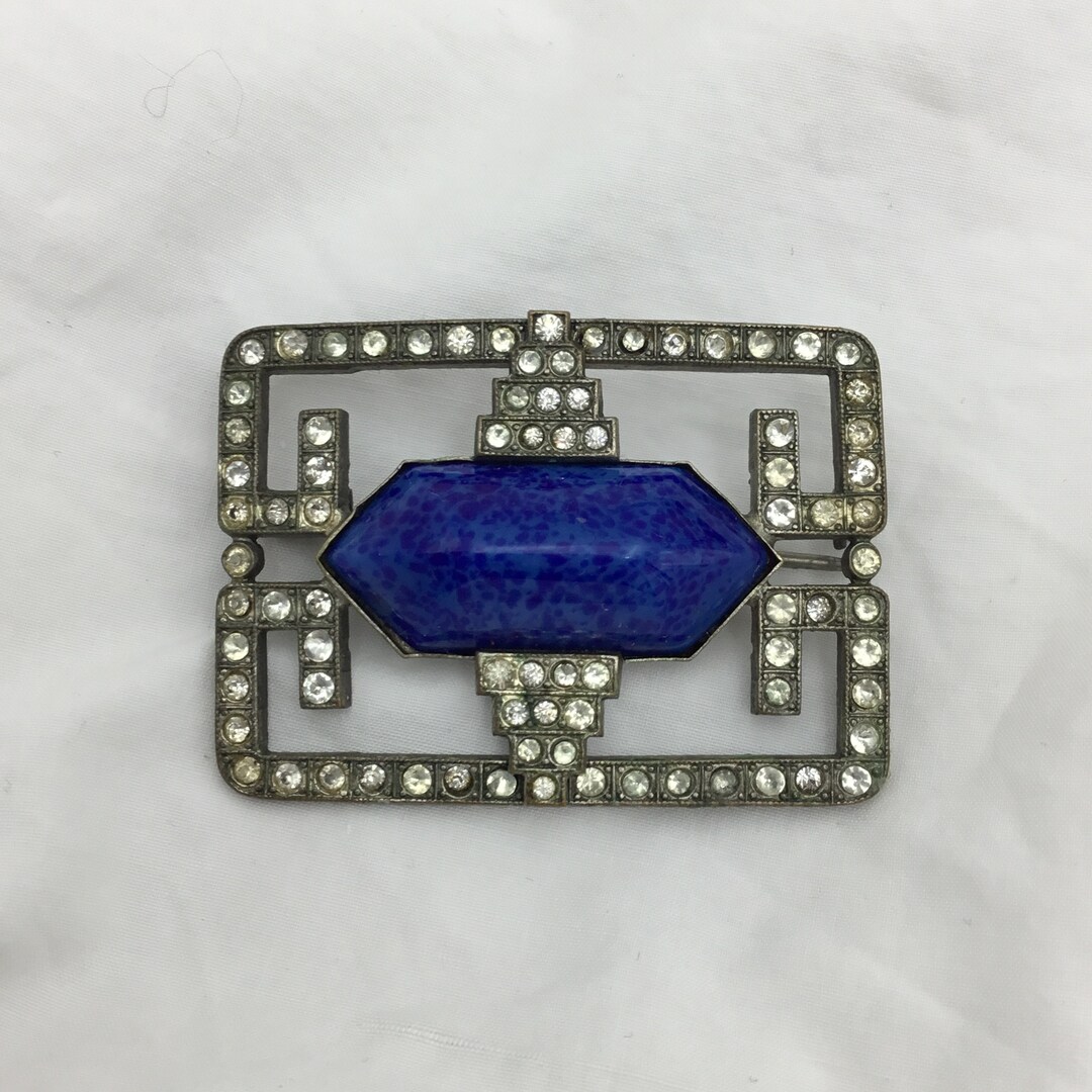 Vintage 1920s to 1930s Art Deco Blue Lapis Art Glass Lozenge - Etsy UK