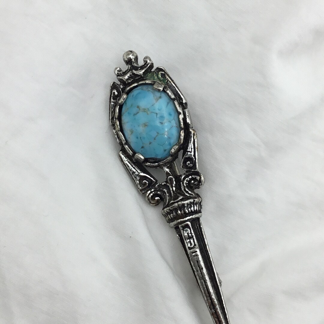 Vintage 1960s Miracle Signed Scottish Celtic Long Ornate Brooch Faux ...