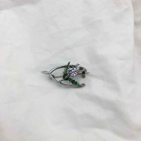 Vintage Iris art glass multicolour stone set Scottish… - Gem