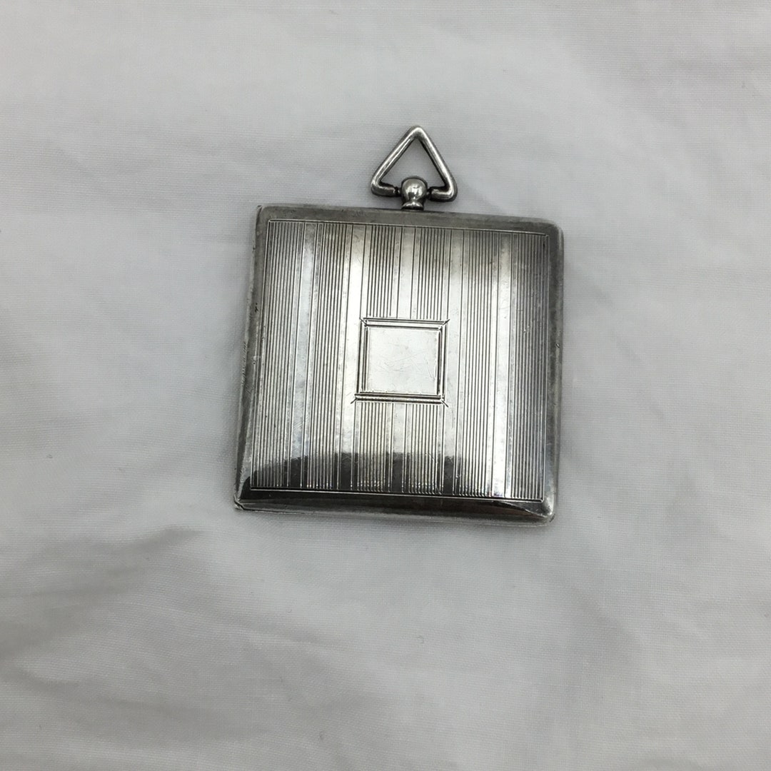 Antique Art Deco Sterling Silver 1920s Square Photo Locket Fancy ...