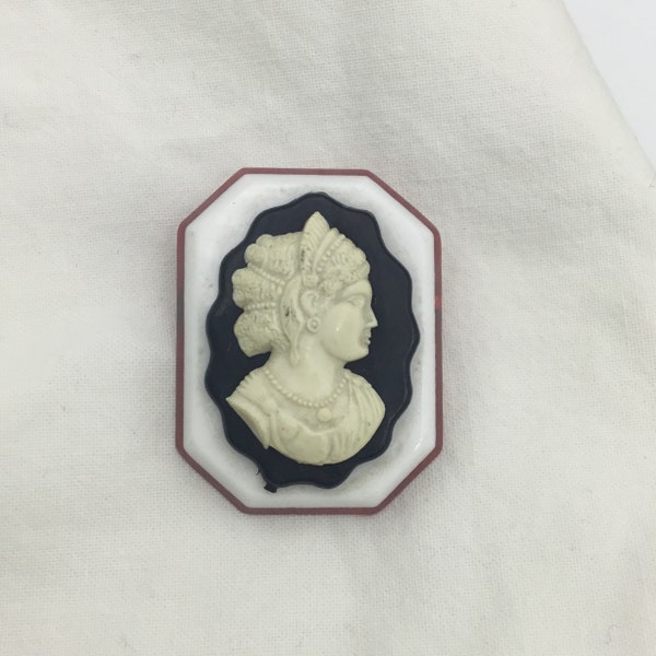 Black Bakelite Cameo - Etsy