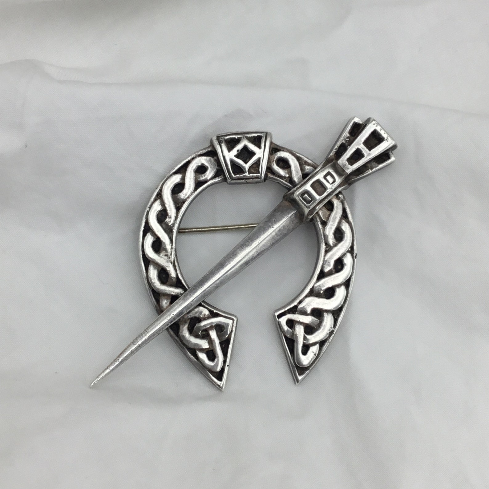 Vintage Silver Celtic Large Penannular Brooch Signed Bernard Instone ...