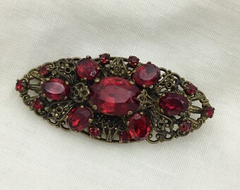 Ruby Red Brooch - Etsy