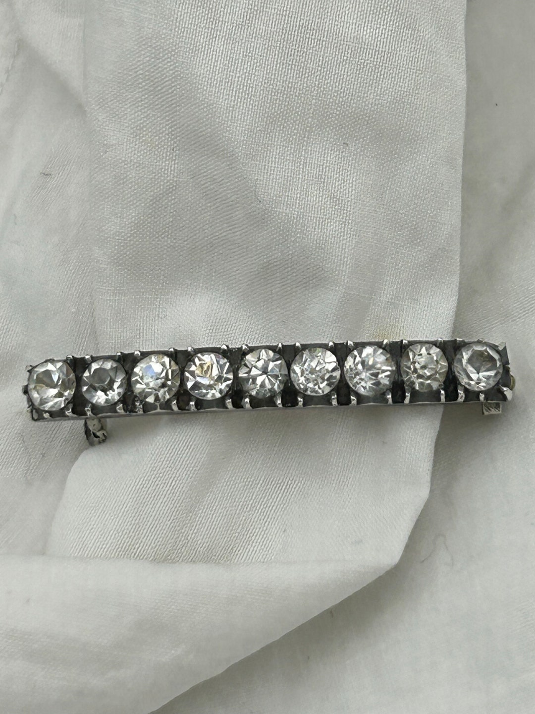 Antique C1900 Victorian to Edwardian Art Nouveau Silver and White Paste ...