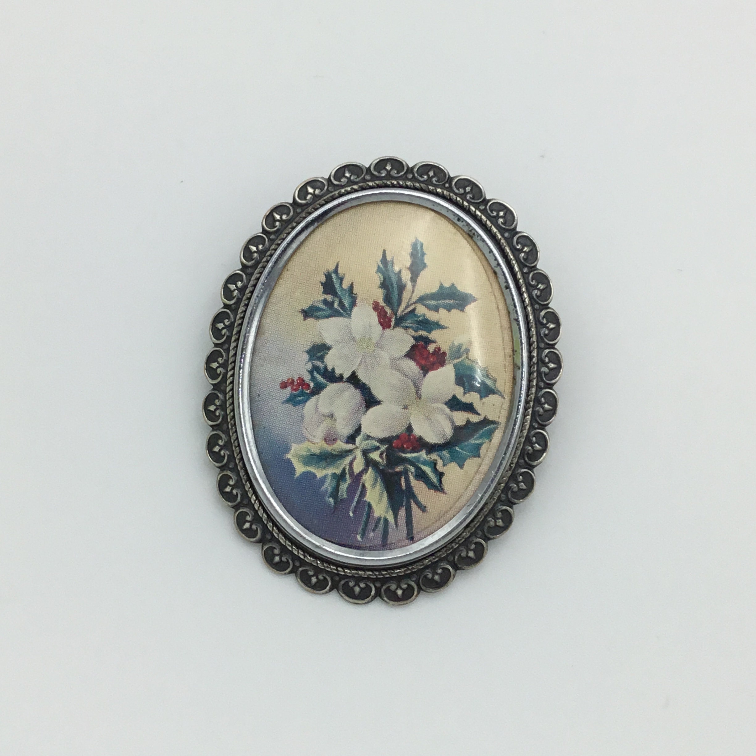 Vintage 1940s to 1950s Thomas L Mott White Flowers and Holly - Etsy UK