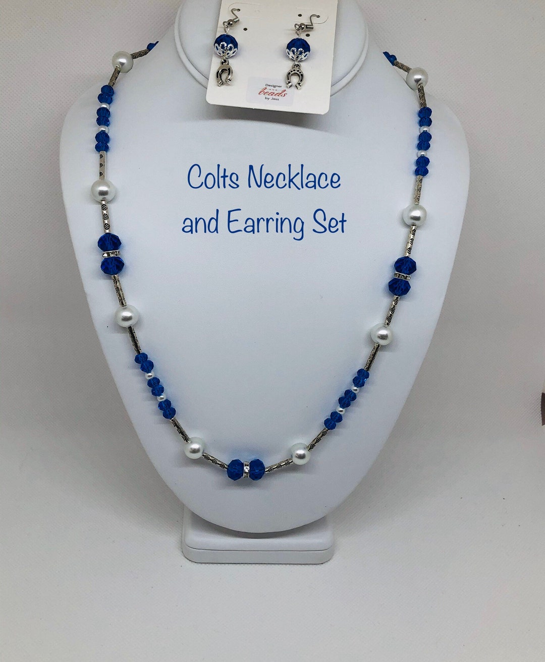 COLTS Necklace& Earrings Set - Etsy