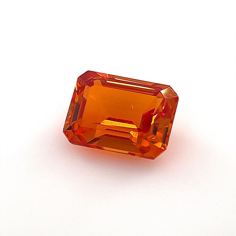 Lab Grown Orange Sapphire Emerald Cut AAA Quality Available in 5x3mm ...